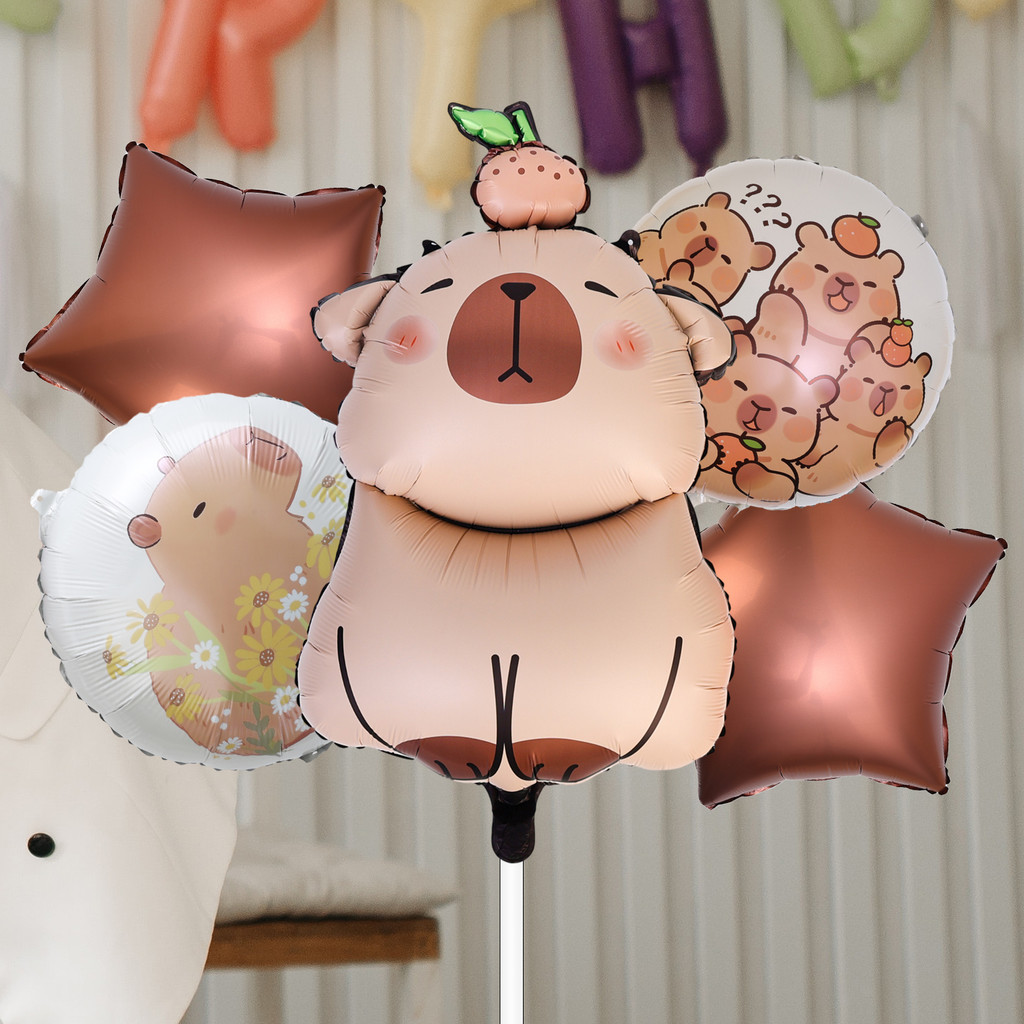 Creative Labubu Doll Aluminum Film Balloon - Cute Capybara Bright Face ...