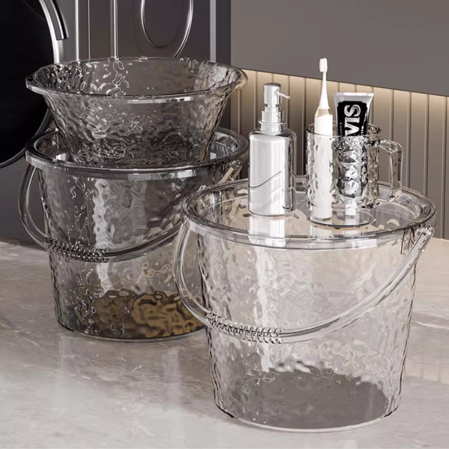 Plastic Bucket with Lid and Transparent Handle, 14L Capacity ...