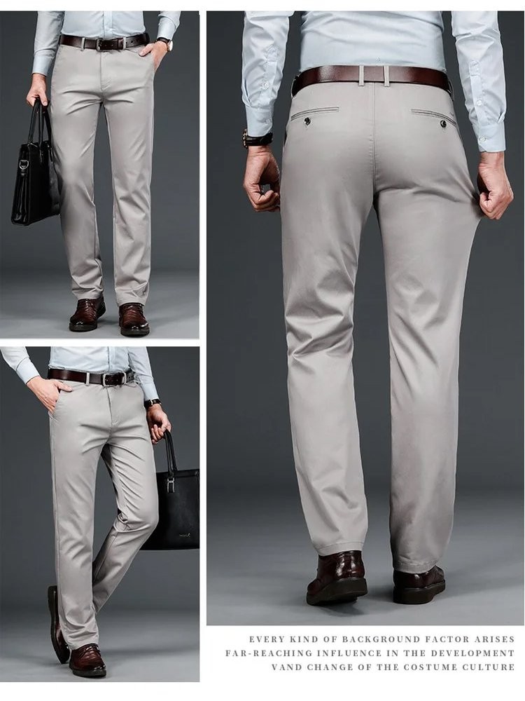 Men's Slim Fit Formal Office Pants/Stretchable Flexible Casual Seluar ...