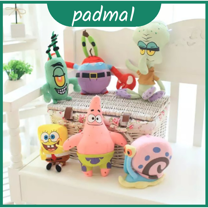 Stuffed Adorable Animals Spongebob Patrick Mr. Krabs Squidward Snail ...