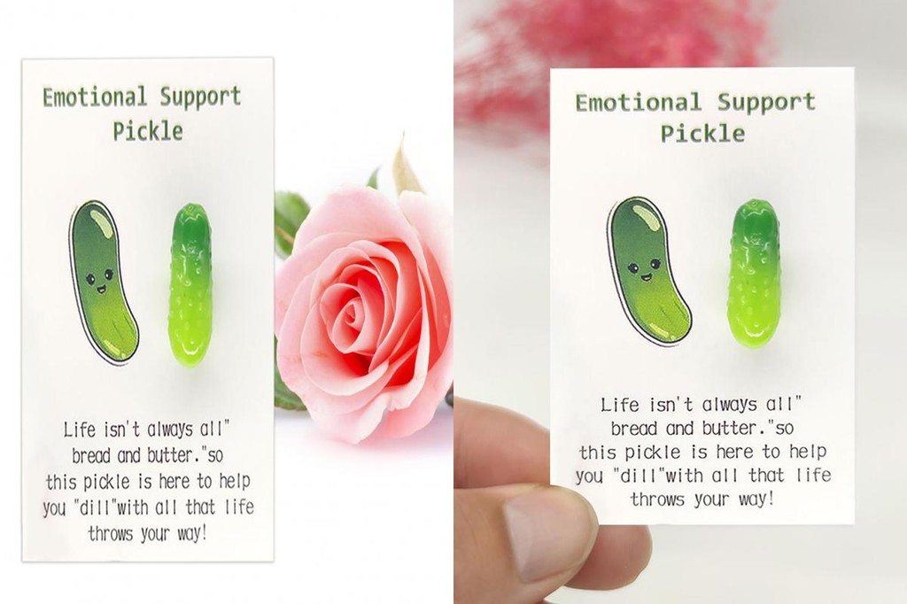 Smile-inducing Hug Card Positive Message Card Adorable Pickle Pocket ...