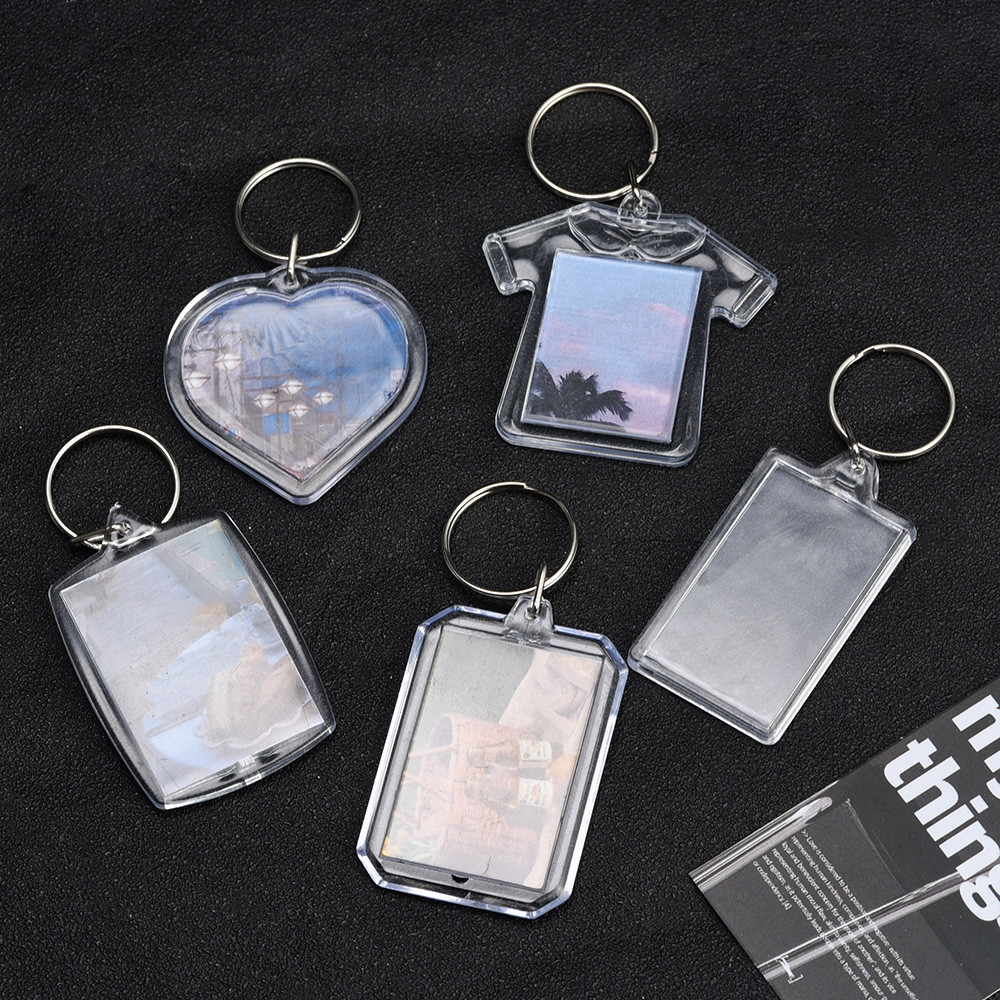 5/10Pcs Blank Transparent Acrylic Picture Frame Keychain - DIY Multiple ...