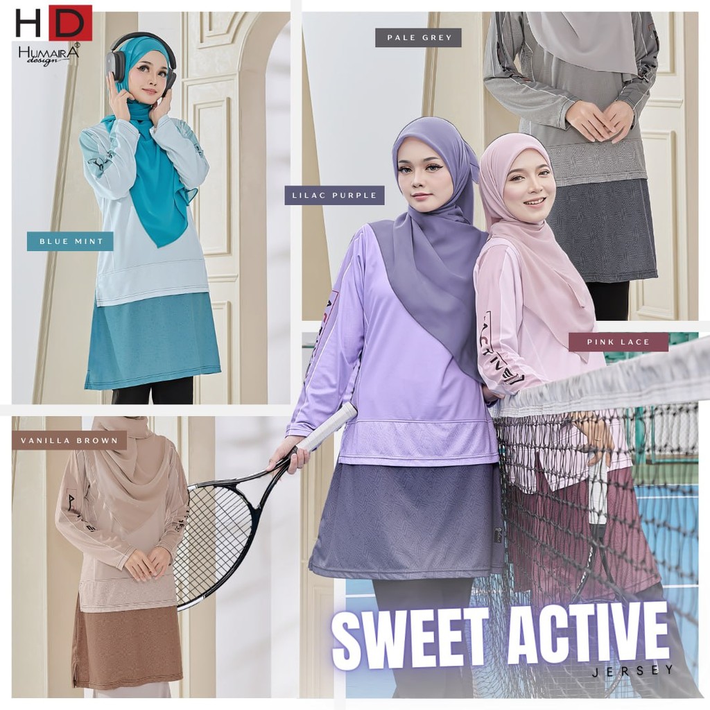 Sweet Active - Tshirt Jersi Muslimah Humaira Design (Saiz : S - 5XL ...