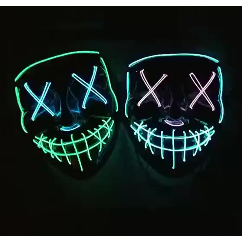 in stock AYC Halloween LED Mask Party Light Up Mixed Color Masque Glow ...