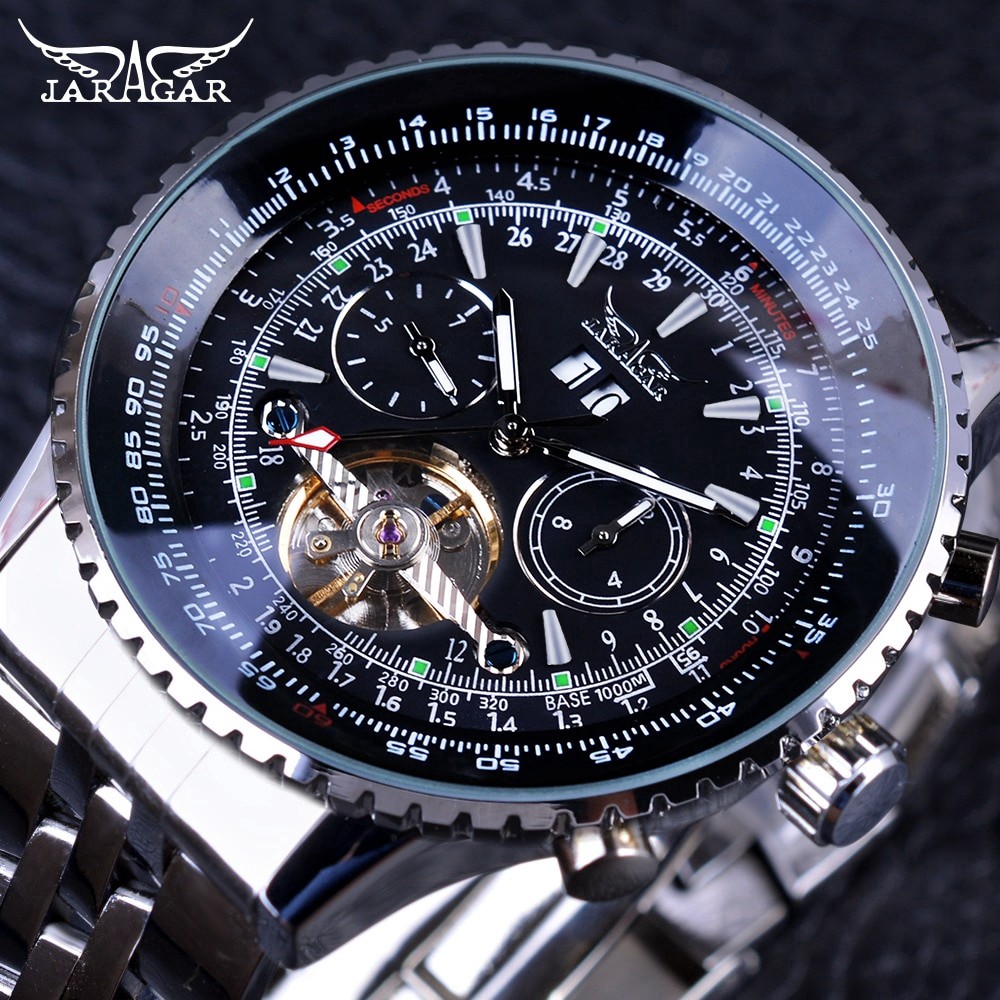 in stock Jaragar Aviator Series Stainless Steel Toubillion Design Scale ...