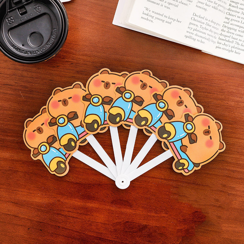 Cartoon Capybara Mini Folding Fan Cute Hand Fans Summer Cooling Tool ...