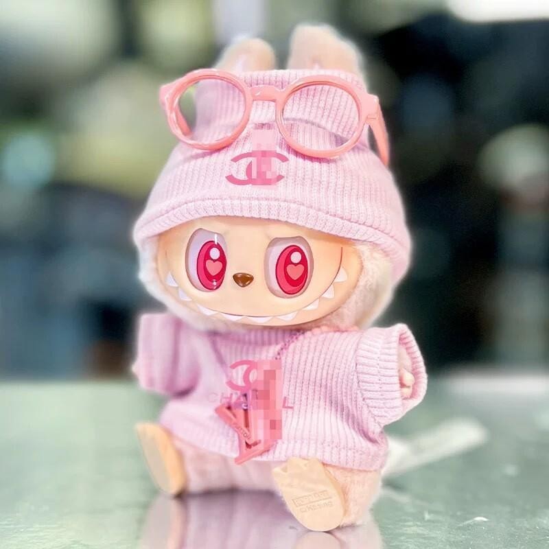 Labubu Macaron Doll Clothes Set Hat and Glasses for 17cm Labubu ...