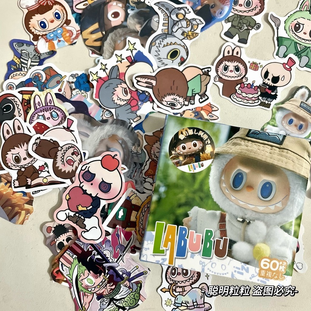可爱 Labubu 拉布布 贴纸 二次元 手账 手机装饰 防水贴画 礼盒装Cute Labubu Labu Labubu Sticker ...