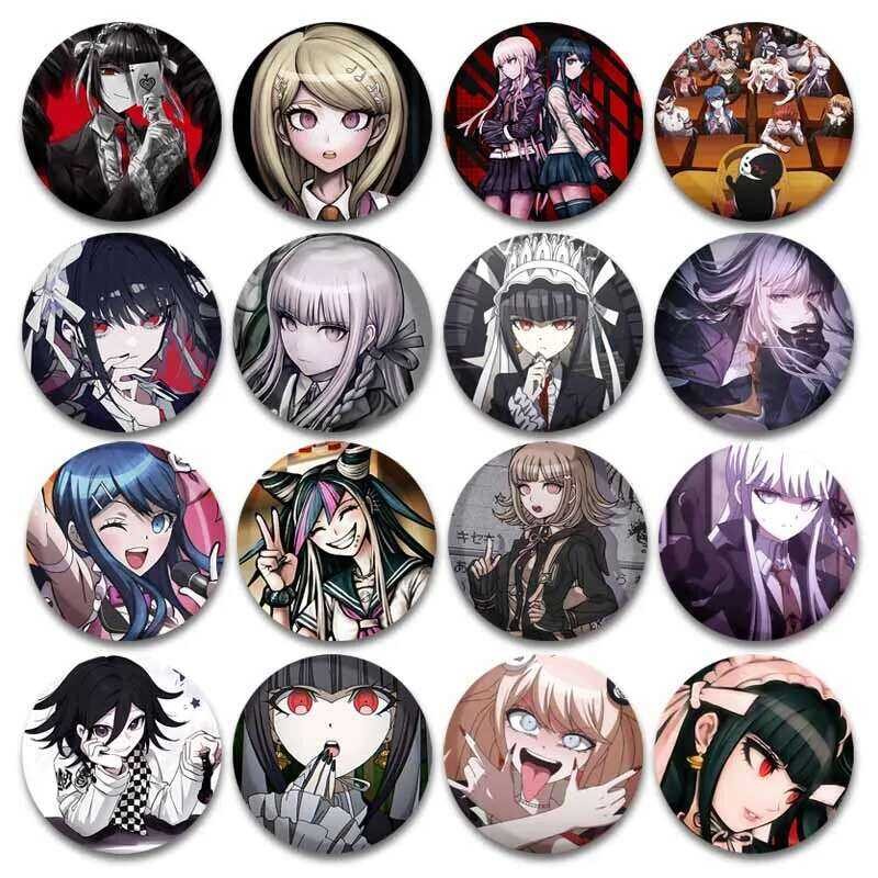 Creative Danganronpa Round Brooches Button Pin Hinata Kokichi Oma Kaito Momota Harukawa Maki ...