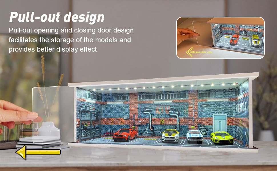 1/64 Model Car Display Case Diecast Diorama Garage Model Display Frame ...
