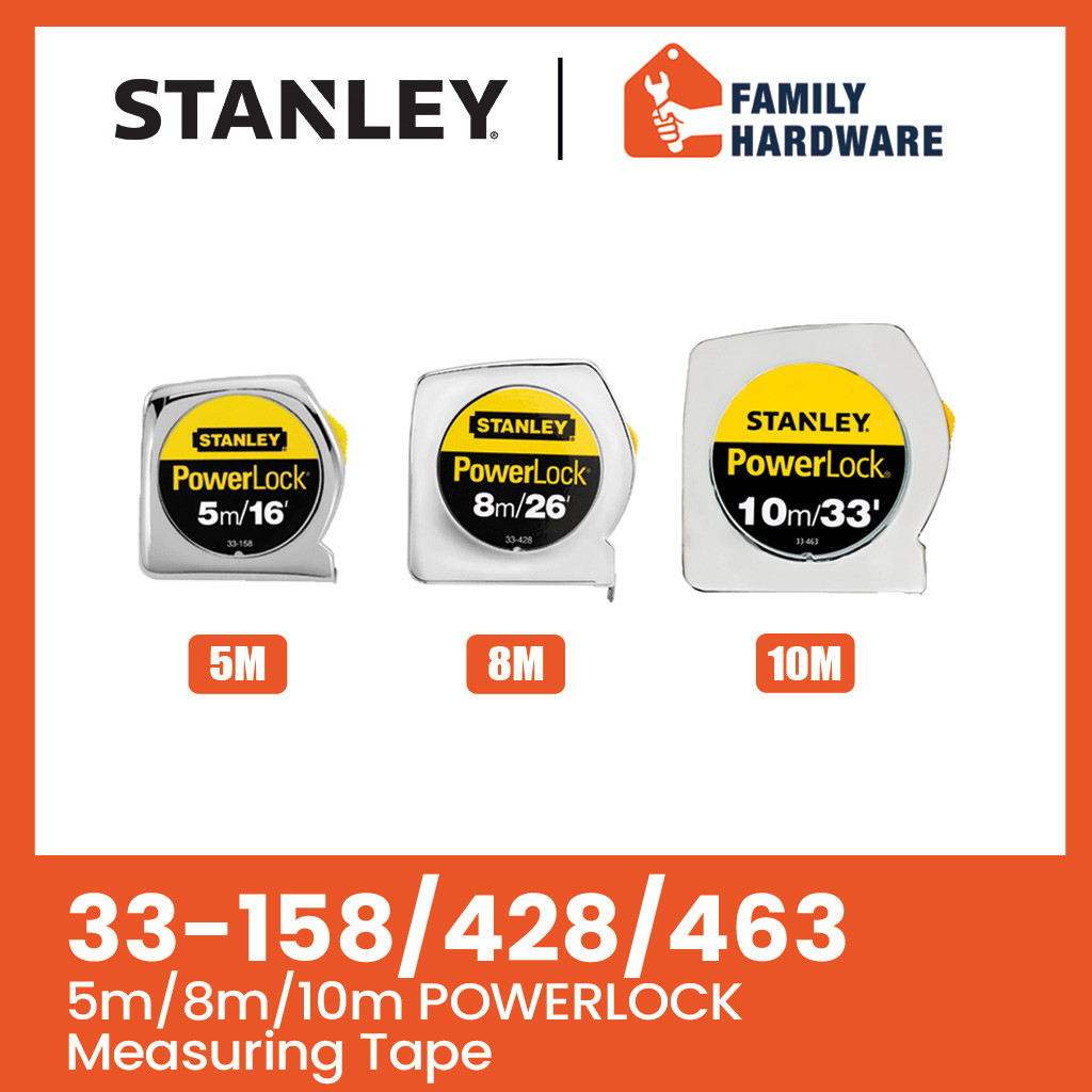 STANLEY 33-158 33-428 33-463 5M 8M 10M POWERLOCK Classic Heavy Duty ...