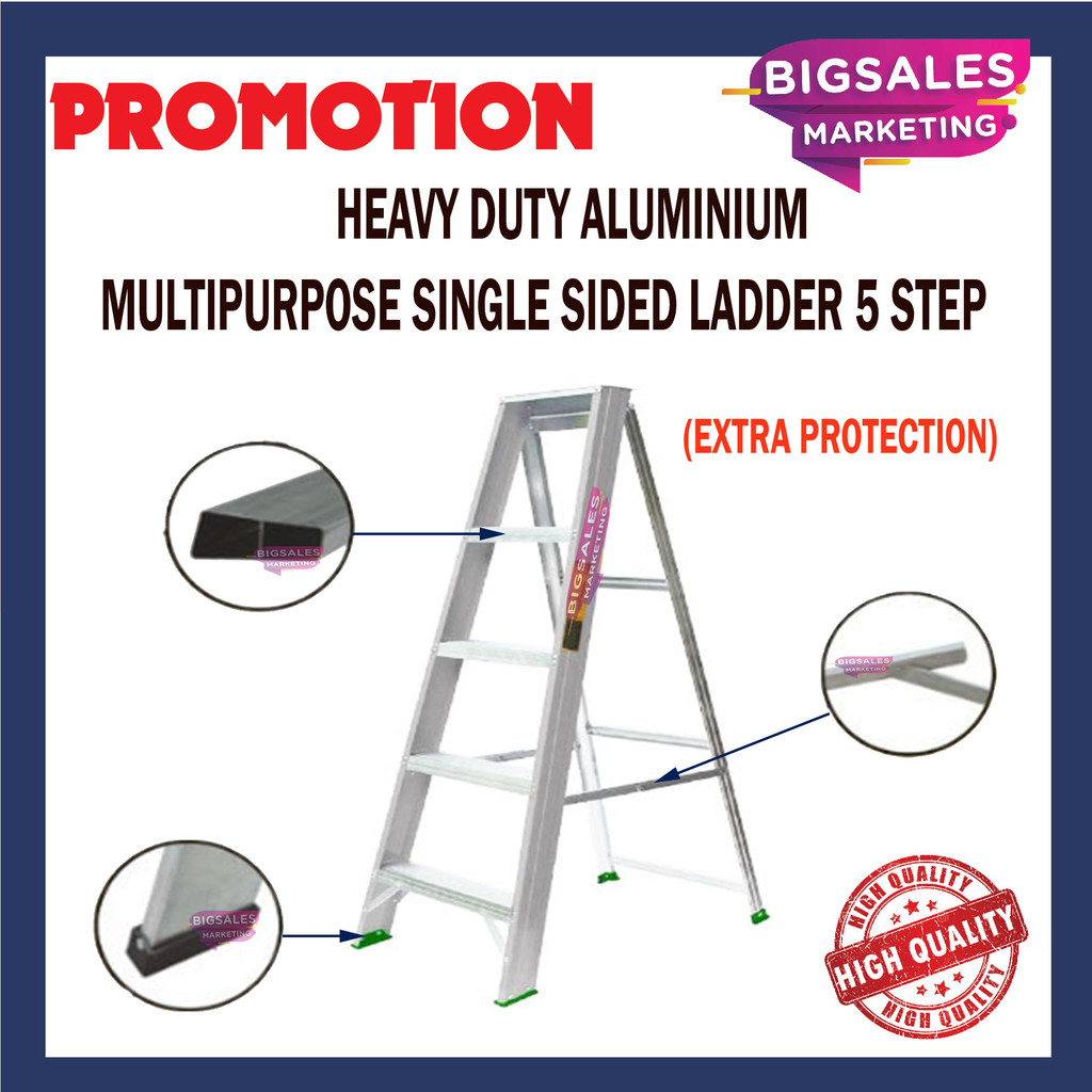 5 Steps BIGSALES Aluminium Single Sided Ladder / Tangga 5 Steps ...