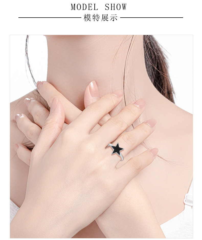 Mo Cui A Goods Star Ring 925 Silver Inlaid Jade Adjustable Natural ...