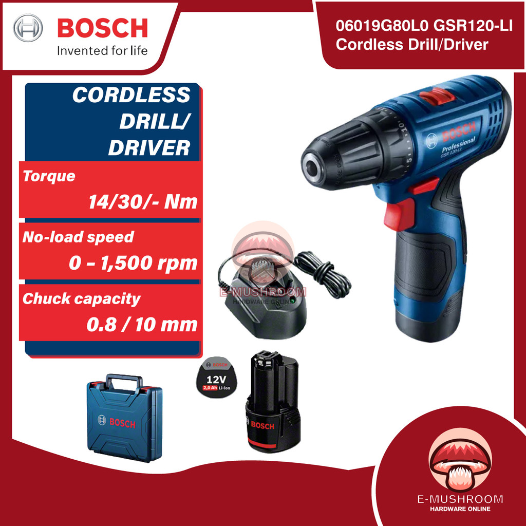 Bosch GSR120-LI GEN 2 Cordless Drill / Driver 2.0AH 06019G80L0 | Shopee ...
