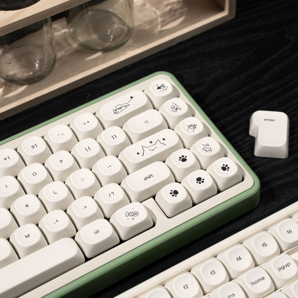 Minimalist Animals White Keycaps MOA profile PBT Keycaps for MX ...