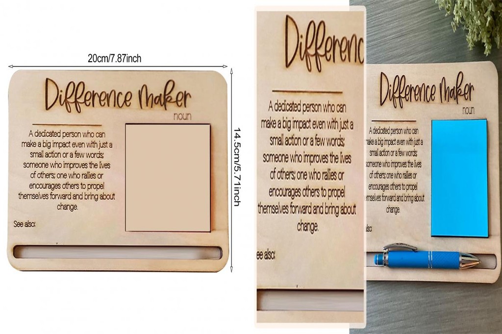 fyourpg Sticky Note Desk Organizer Wooden Stickies Holder Wooden Sticky ...