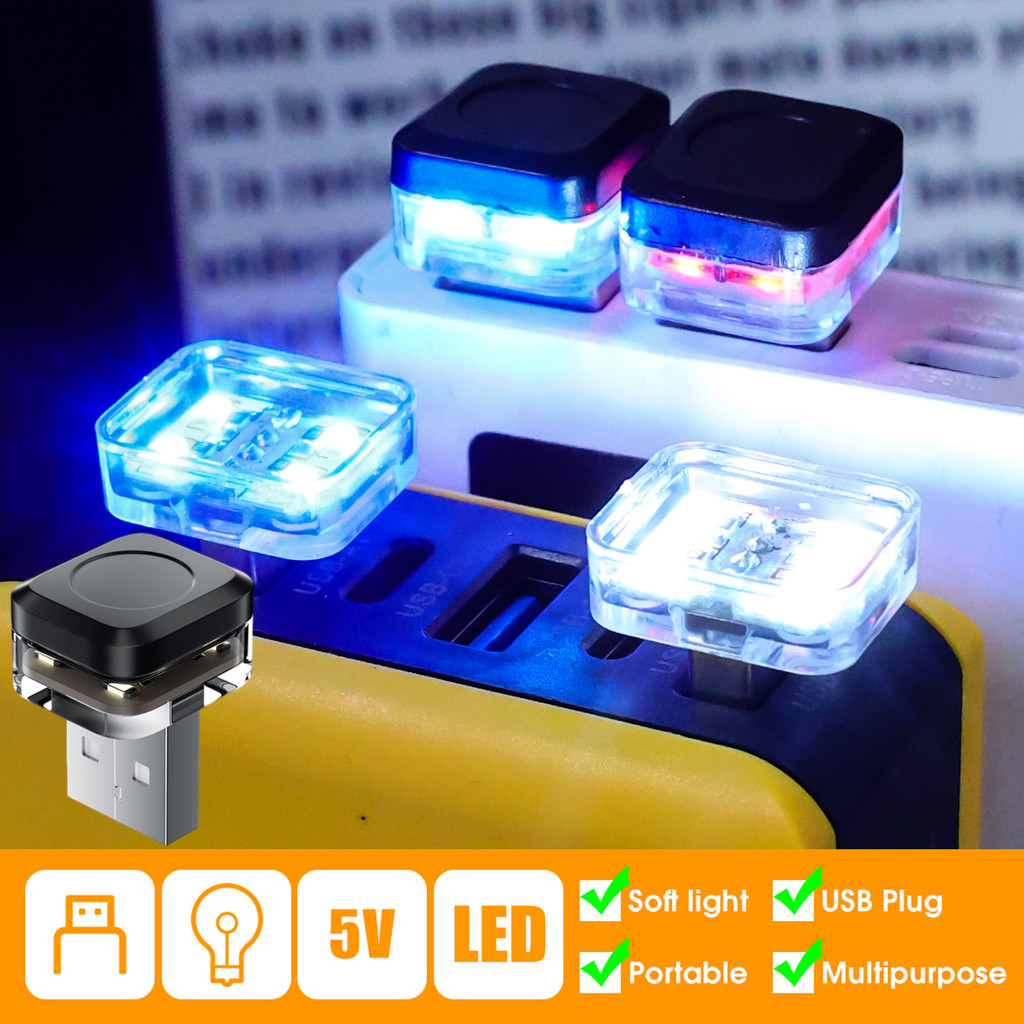 4Pcs USB Mini Car LED Ambient Light - Universal Interior Lighting ...