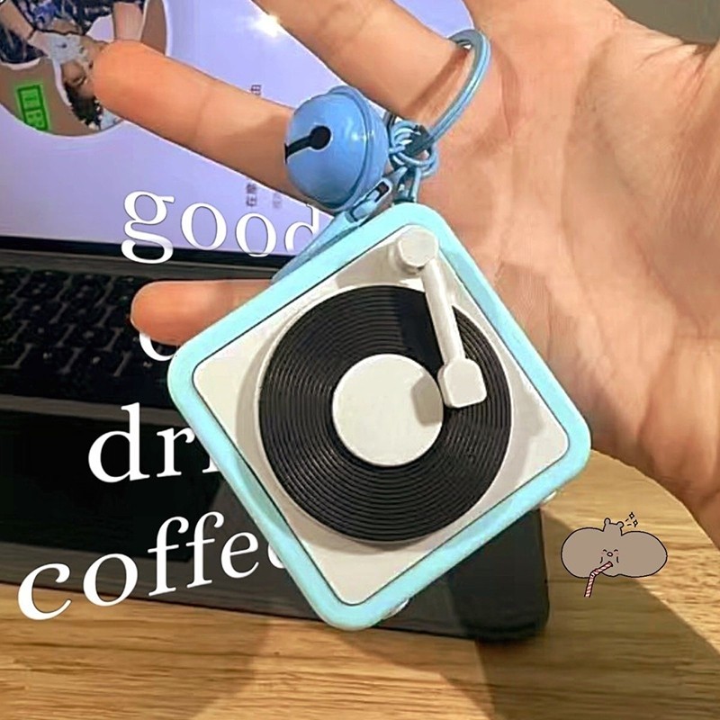 Colorful Tape Recorder Keychain Mini Record Player Keyring Creative ...