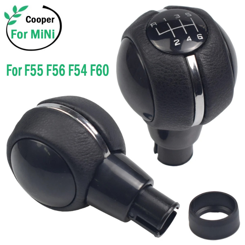 6 Speed Manual Car Gear Shift Knob Shifter Cover ABS Leather Manual ...