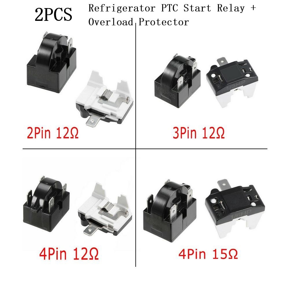 [LLMA]Refrigerator PTC Starter Relay Replacement 2 Pins Compressor ...