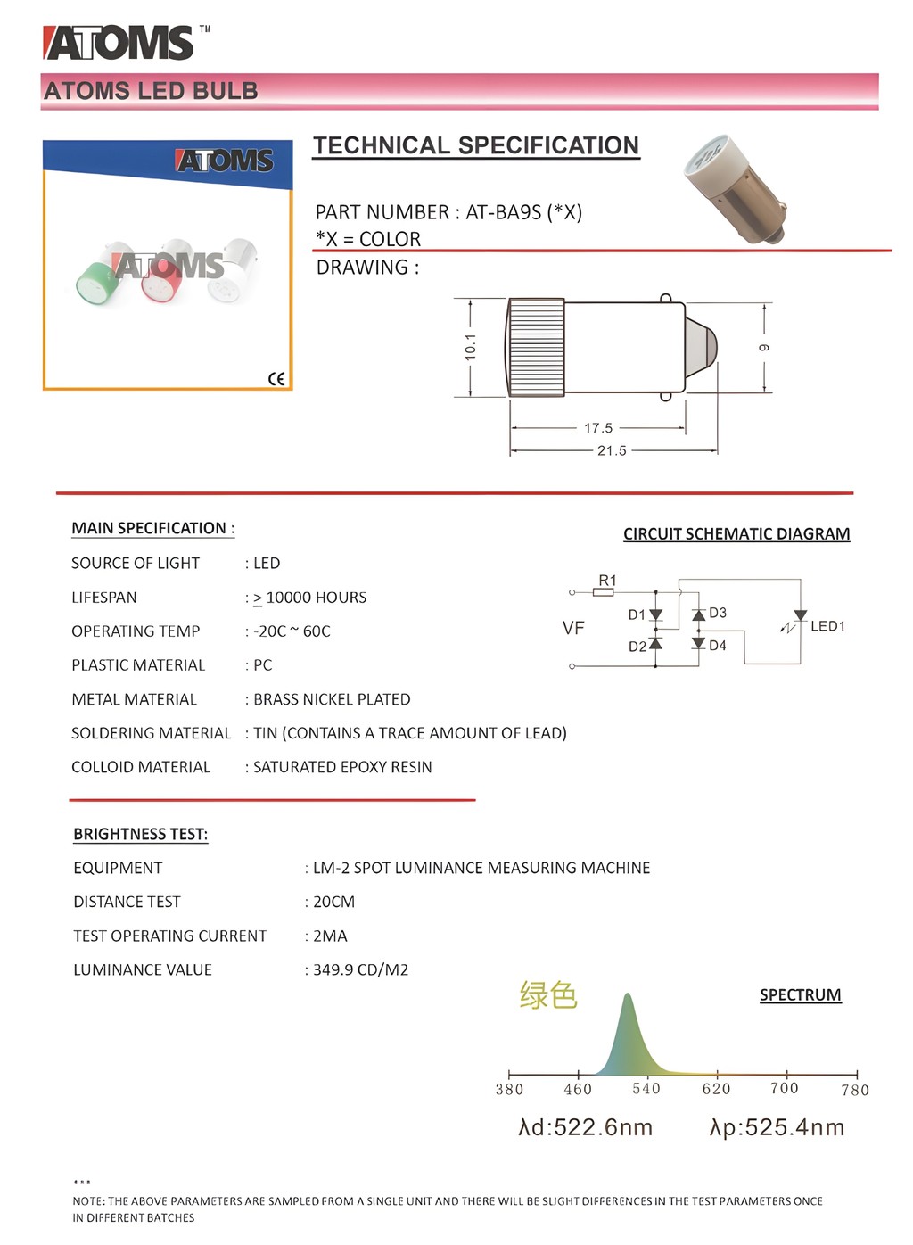 ATOMS BA9S LED Bulb 24V / 30V / 36V / 110 / 240V Heavy Duty Long Life ...