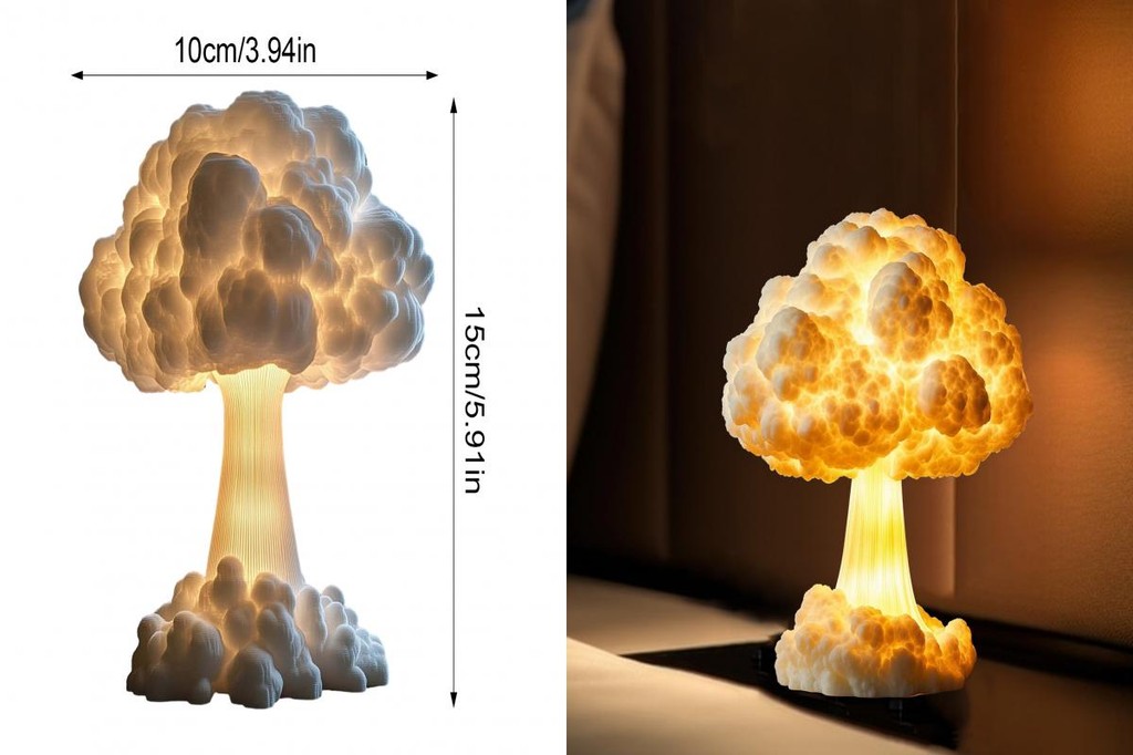 Unique Mushroom Cloud Lamp Mushroom Cloud Desk Lamp Handmade Nuclear ...