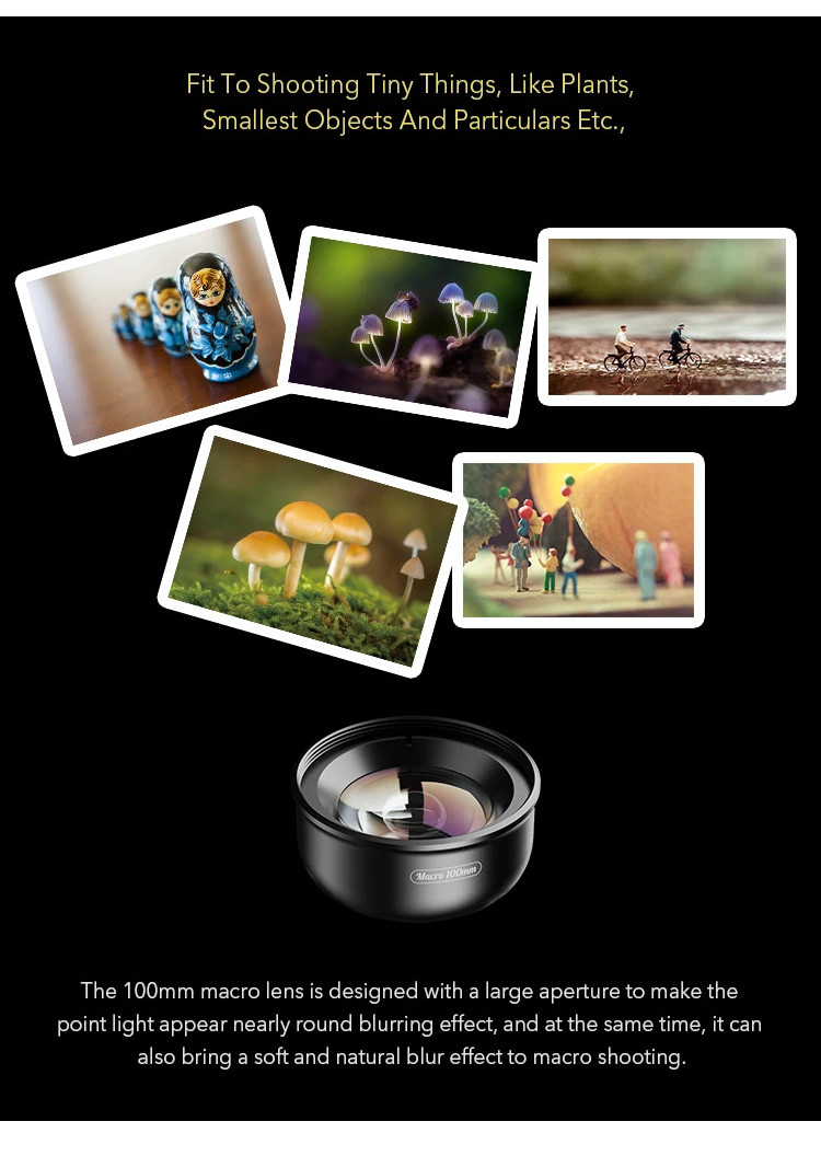 APEXEL New Upgrated 4k HD 100mm macro lens With CPL filter Universal ...