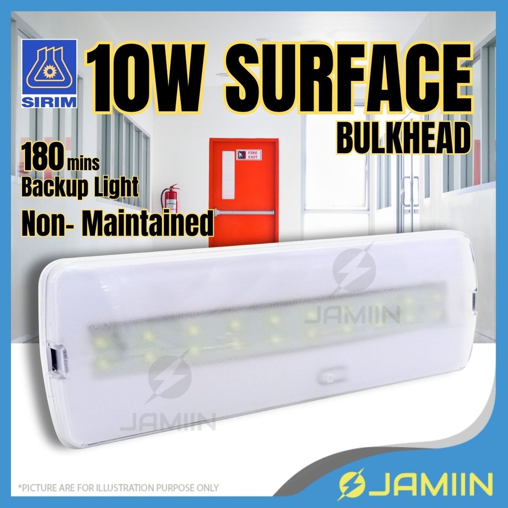 PCO 10W Bulkhead Emergency Lighting LED Emergency Light Backup Battery ...