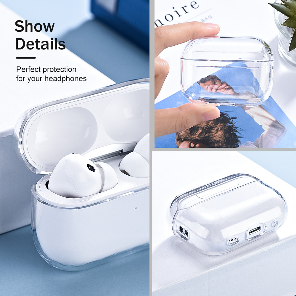 Clear Case for AirPods Pro 2 USB C Case Hard Plastic Transparent Cover ...