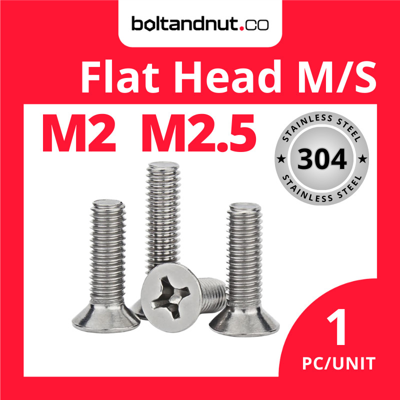 M2 M2.5 CSK Phillips Flat Head Screw JIS | SUS 304 Stainless Steel ...
