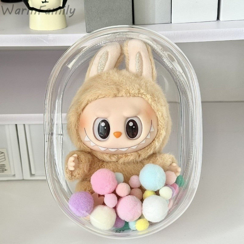 2pcs Labubu Transparent Protective Acrylic Case Keychain Wallet Doll ...