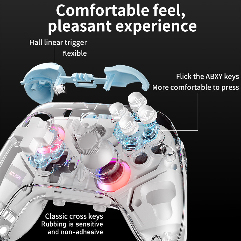 Aolion K10 Gaming Controller With Charging Dock RGB Wireless Gamepad ...