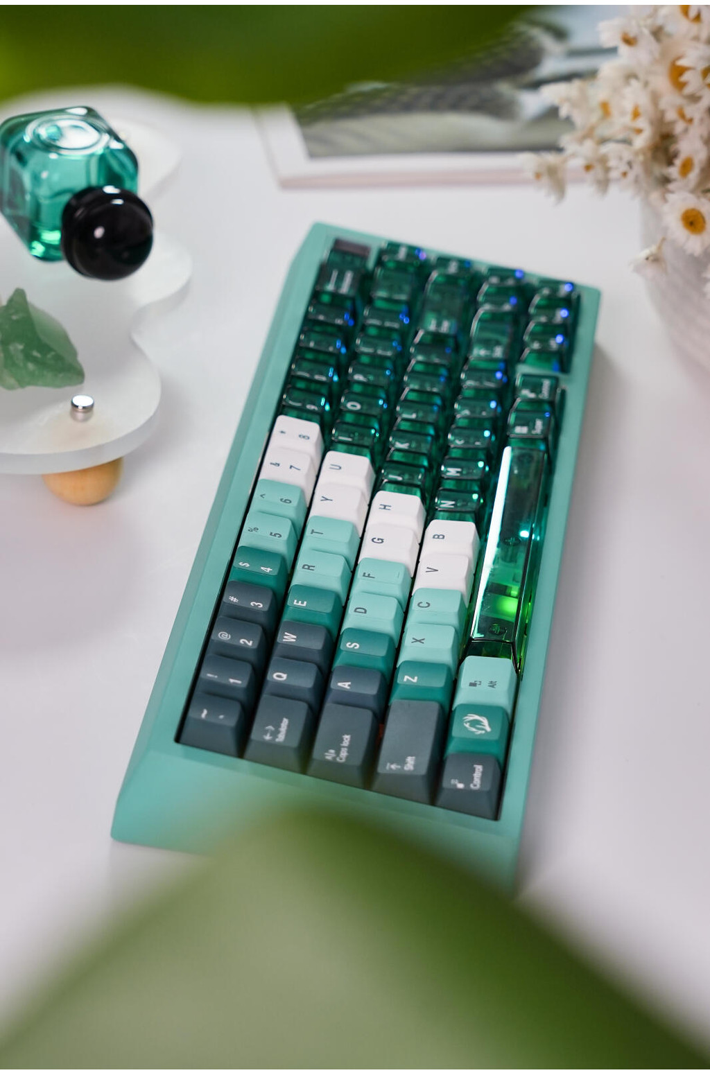 Forest Keycaps Gradient Green PBT+PC Light through Cherry profile ...