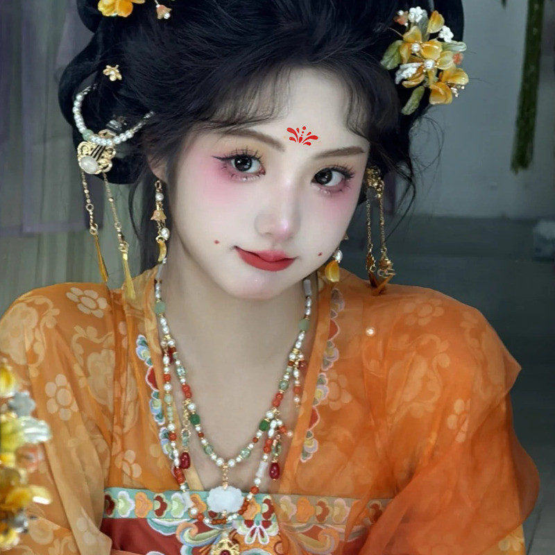 10Pcs Chinese Style Printed Eyebrow Sticker - Ancient Style Hanfu ...