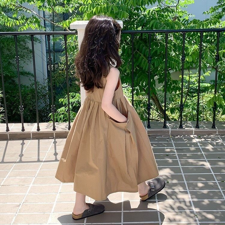 NONO Girl'S Dress 2024 Summer New Sleeveless Princess Girl Children'S ...
