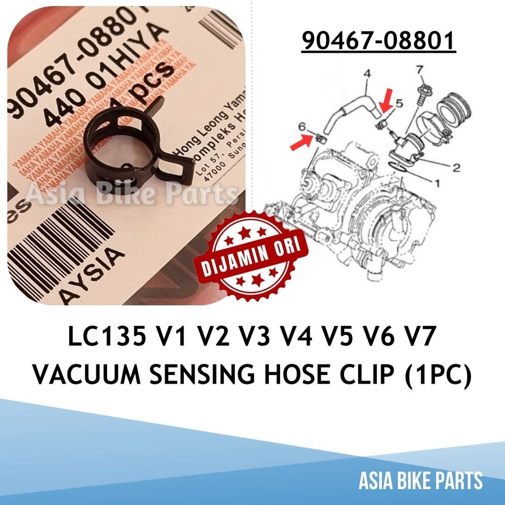 Yamaha Original LC135 V1 V2 V3 V4 V5 V6 V7 4S 5S Vacuum Sensing Hose Clip Air Cut Valve Hos ...