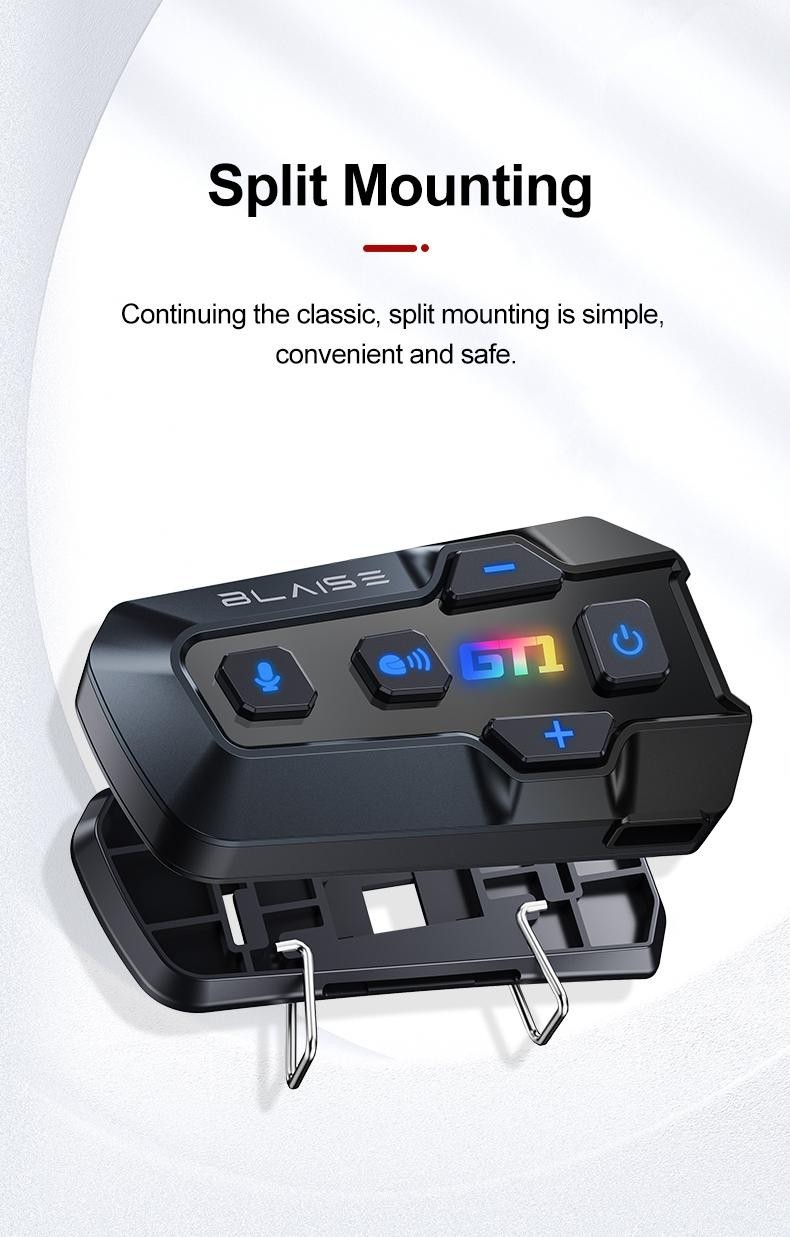 Blaise GT1 Helmet Intercom Headset Music Sharing For 2 Riders with ...