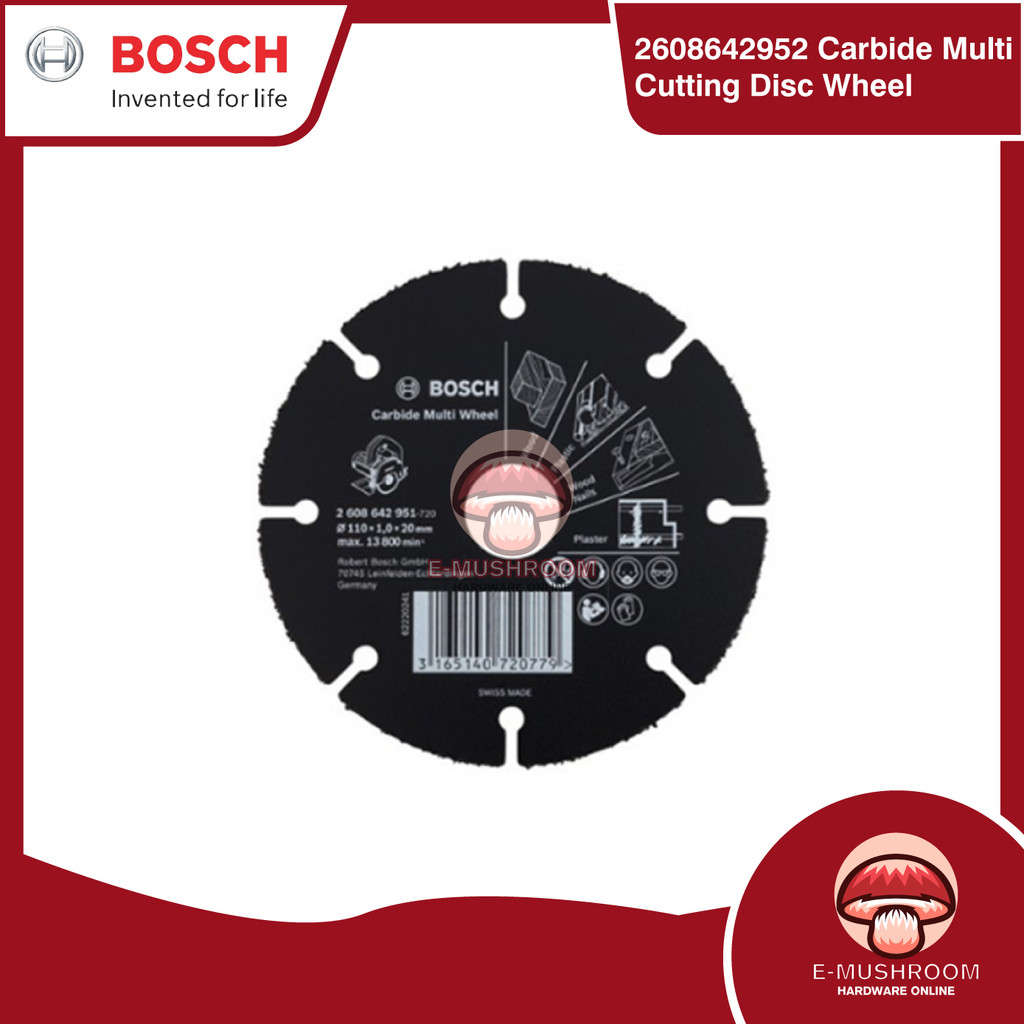 Bosch 4" Expert Carbide Multi Cutting Disc Wheel 110mm x 20mm ...