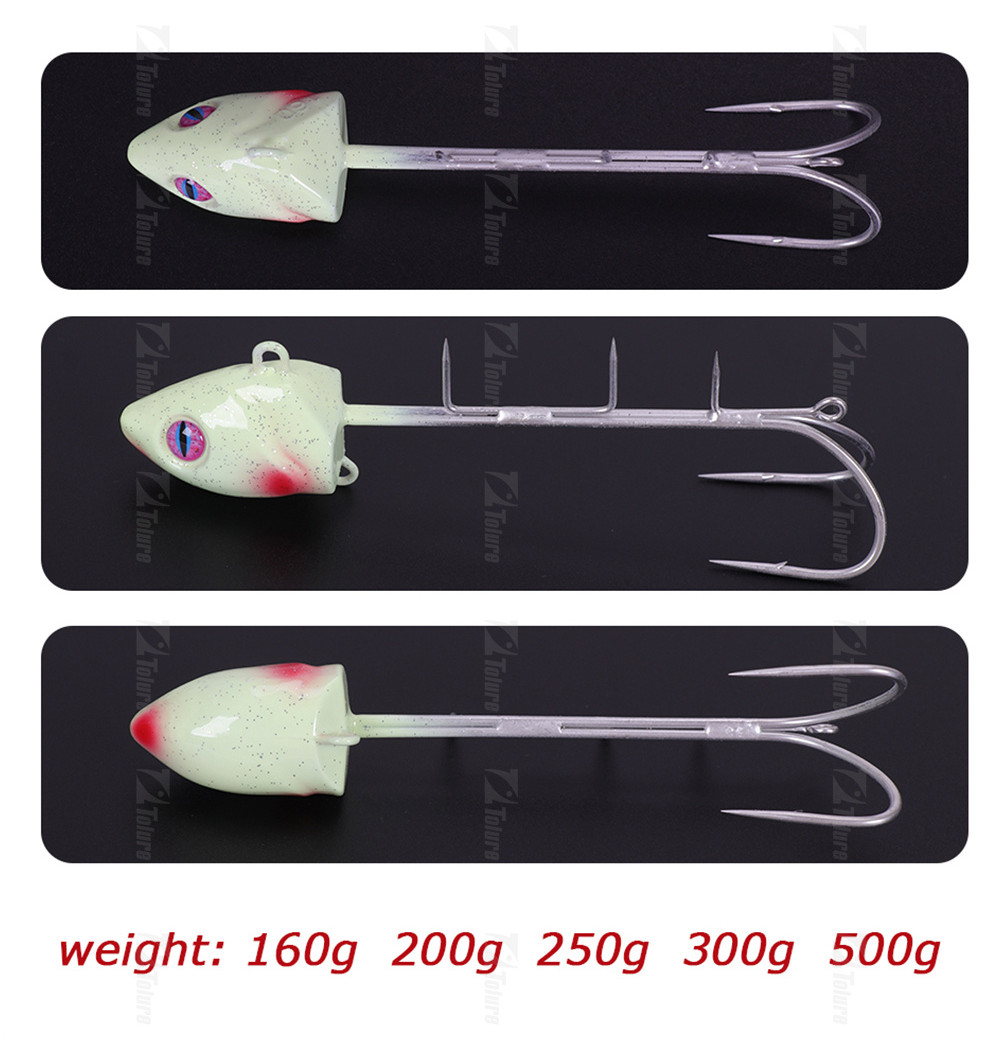 Tolure Tenya 160g 200g 250g 300g Hook Metal Jig Luminous Hairtail Madai Jig Saltwater Boating ...