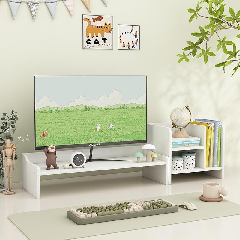 Desktop Computer Elevated Drawer Monitor Work Station Display Screen ...