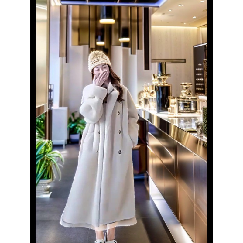 Women's Suit Collar Long Coat Autumn and Winter Warm Korean Style ...