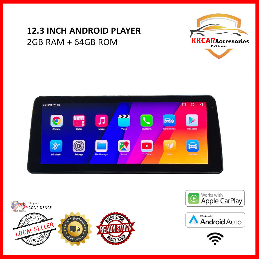 12.3 Inch Car Android Player 4+64 GB Ram Apple Carplay Android Auto ...