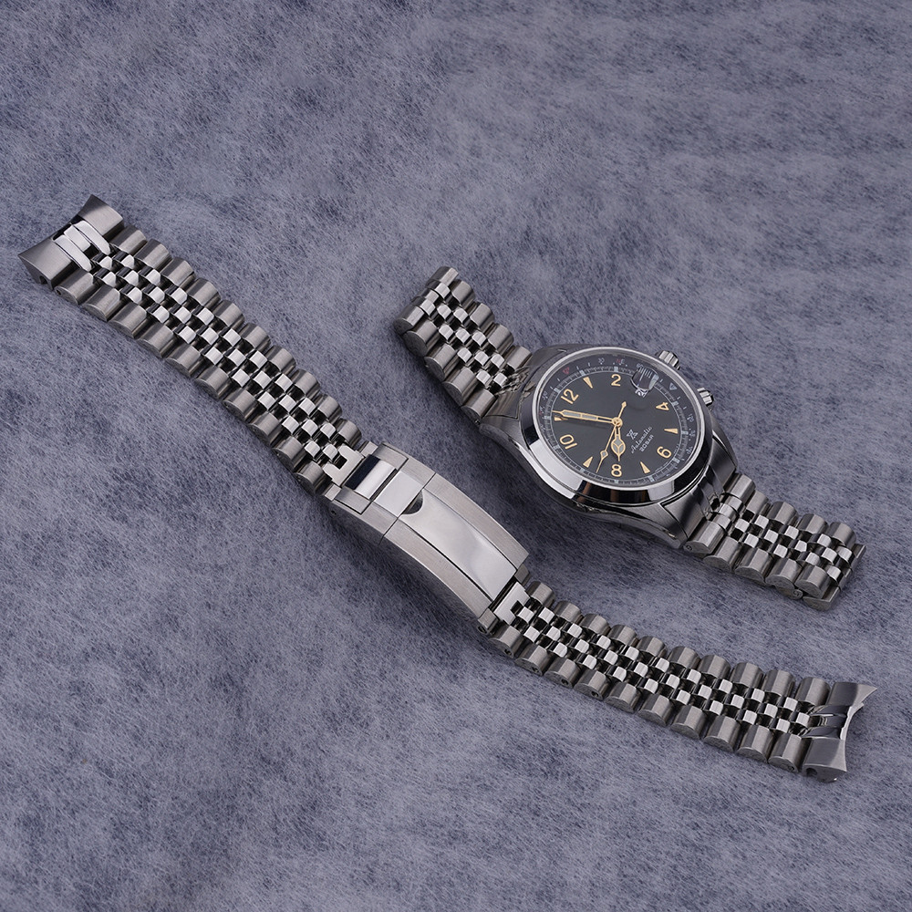 For 20mm Seiko Prospex Alpinist SPB121 Solid Curved silver strap ...