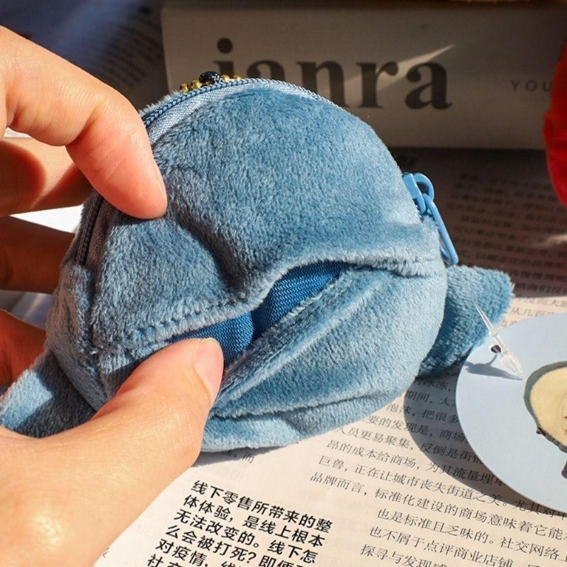 Cute Plush Coin Purse Keychain Kawaii Mofusand Shark Cat Cartoon Wallet ...