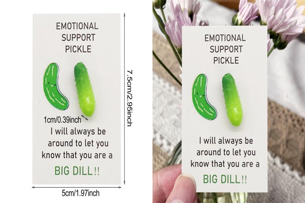 Cute Cucumber Card Mini Pickle Pocket Hug Card Emotional Support ...