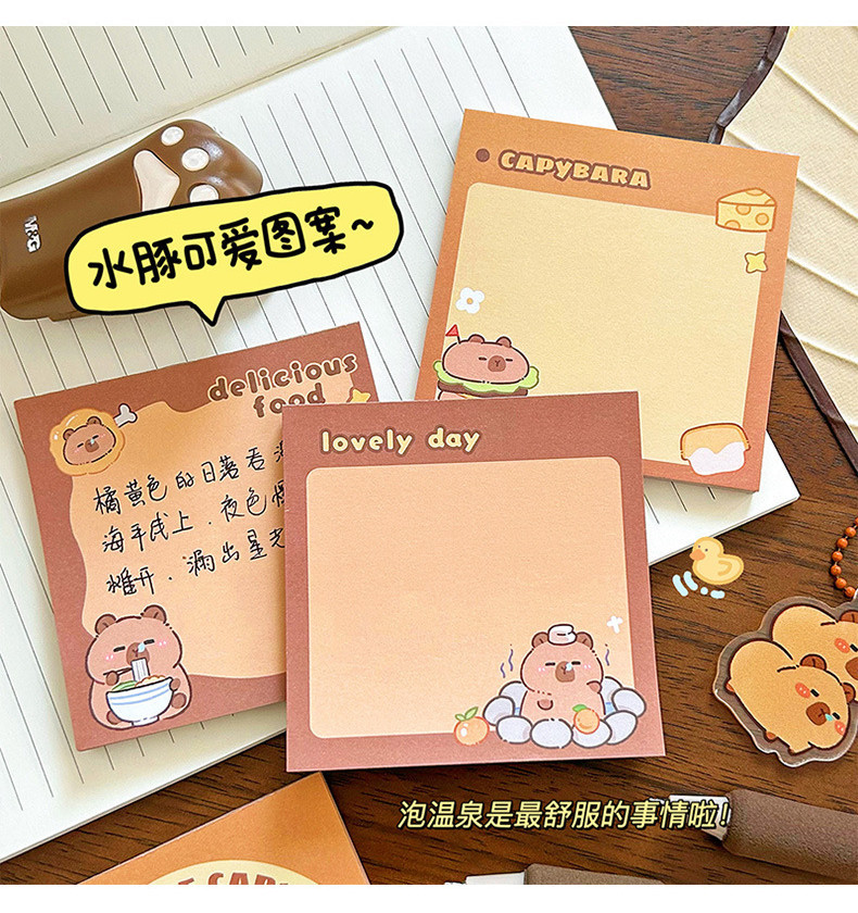 Capybara Note book Capybara sticky note Cartoon office reminder note ...