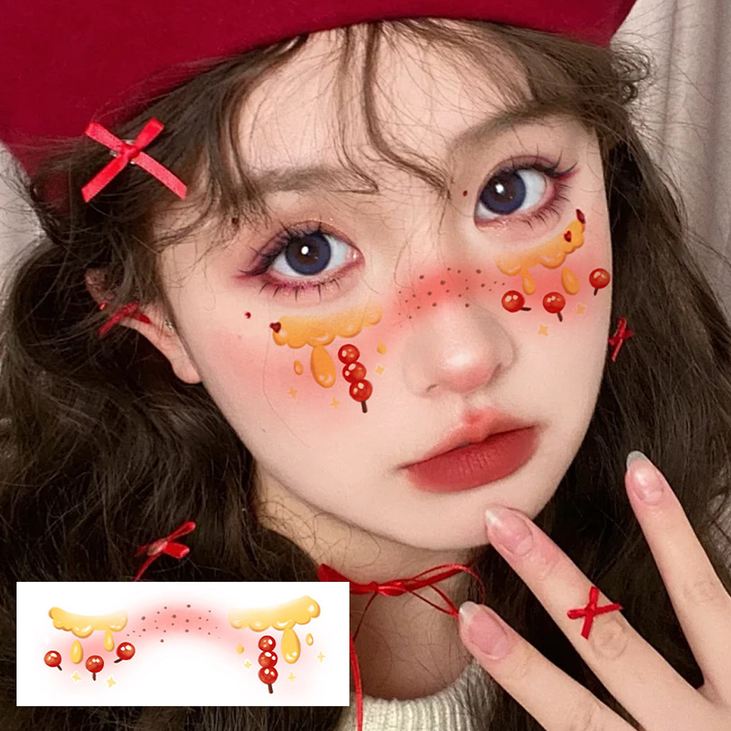 10 Sheets Chinese New Year Face Sticker - Spring Festival Lantern ...
