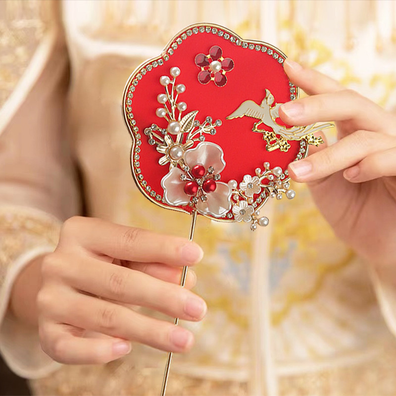 Wedding Round Fan Chinese Style Circular Fans Wedding Hand Fan 结婚團扇 ...