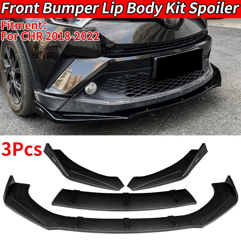 For CHR 2018 2019 2020 2021 2022 Car Front Bumper Splitter Lip Body Kit ...