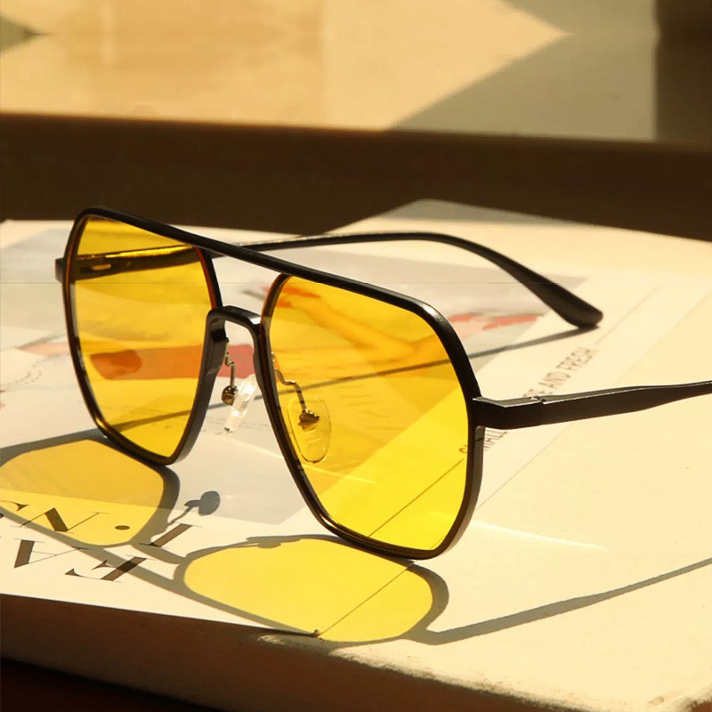 Trendy Night Vision Glasses Polarized Yellow Sunglasses Clearer Vision ...